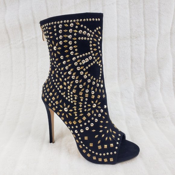 Liliana | Shoes | Black Metal Stud 475 High Heel Ankle Boots | Poshmark